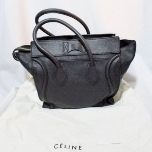 Celine | Bags | New Celine Mini Luggage Black Leather Tote Bag | Poshmark